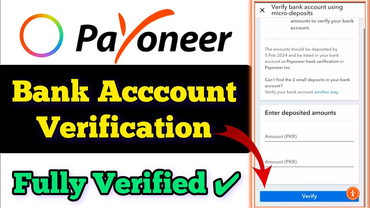 Verify Bank Account in Payoneer || Payoneer Micro Deposit || Bank ...