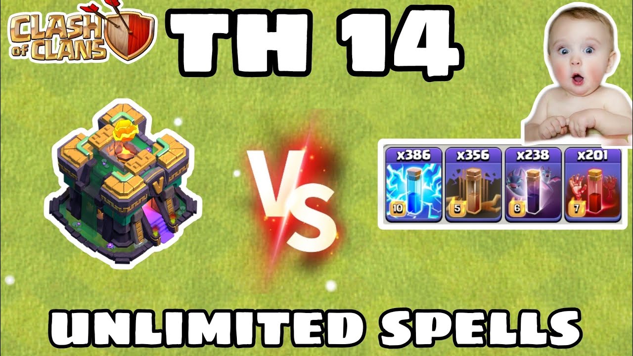 th 14 vs unlimited spells 🤯 | coc th 14 | coc gameplay - RJC - YouTube