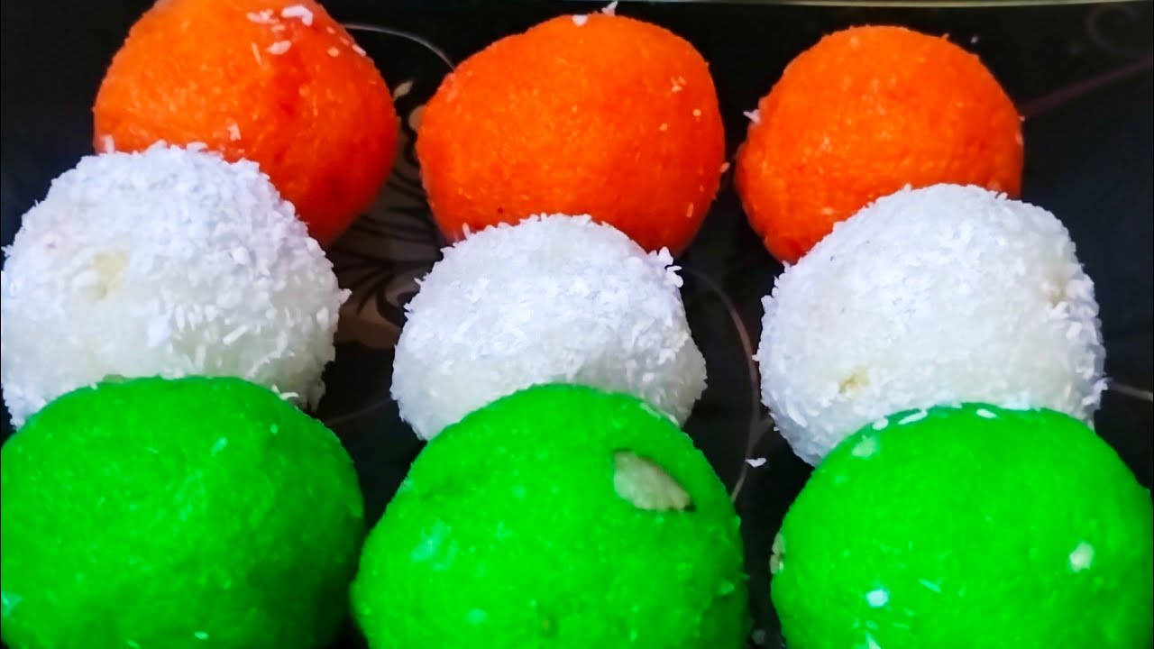 Coconut Ladoo | Tricolor Recipe | Republic Day Special Sweets ...