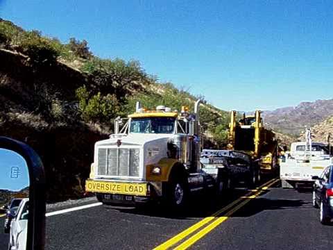 Transporting A Caterpillar D11R On The 10% Grades Of Arizona SR-177 ...