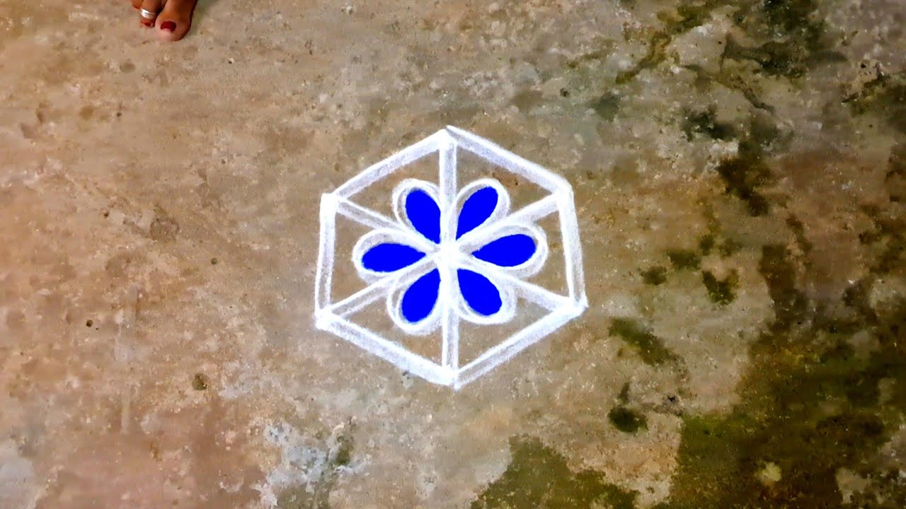 Simple Rangoli for Daily 🌹 Morning Rangoli Design 🌹 5×3 Dots - YouTube