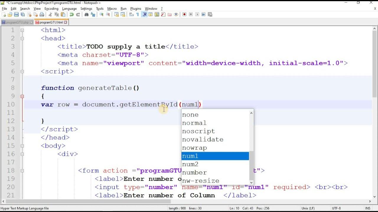 GTU previous exam question WD : Generate table with 3 column and 500 row dynamically using Php ...