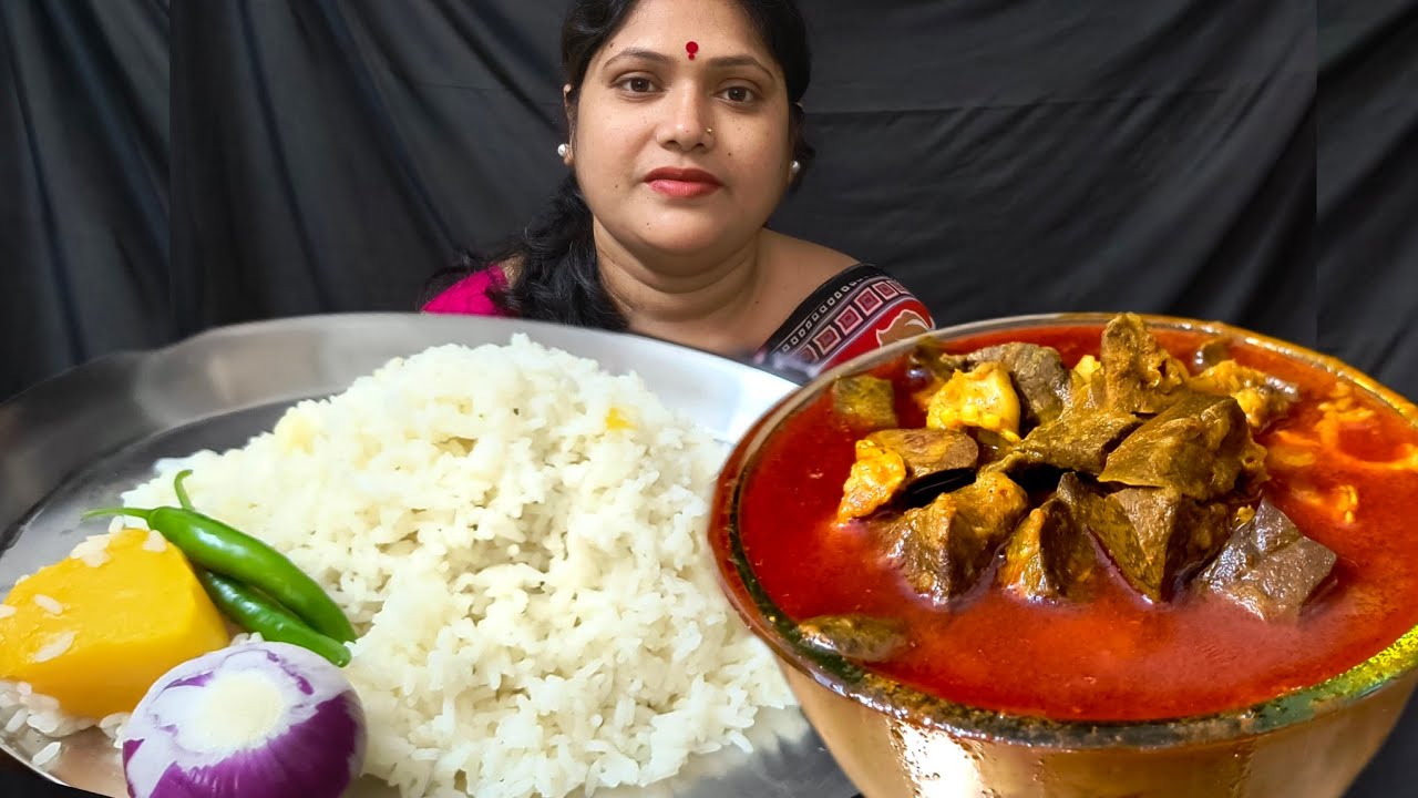 Extreme Spicy🔥Mutton Lungs Curry 🥵,Pumpkin Bharta & Huge Rice🤤 Bigbites ...