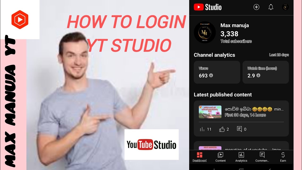 how to login yt studio app | maxmanuja yt #windows #trending # ...