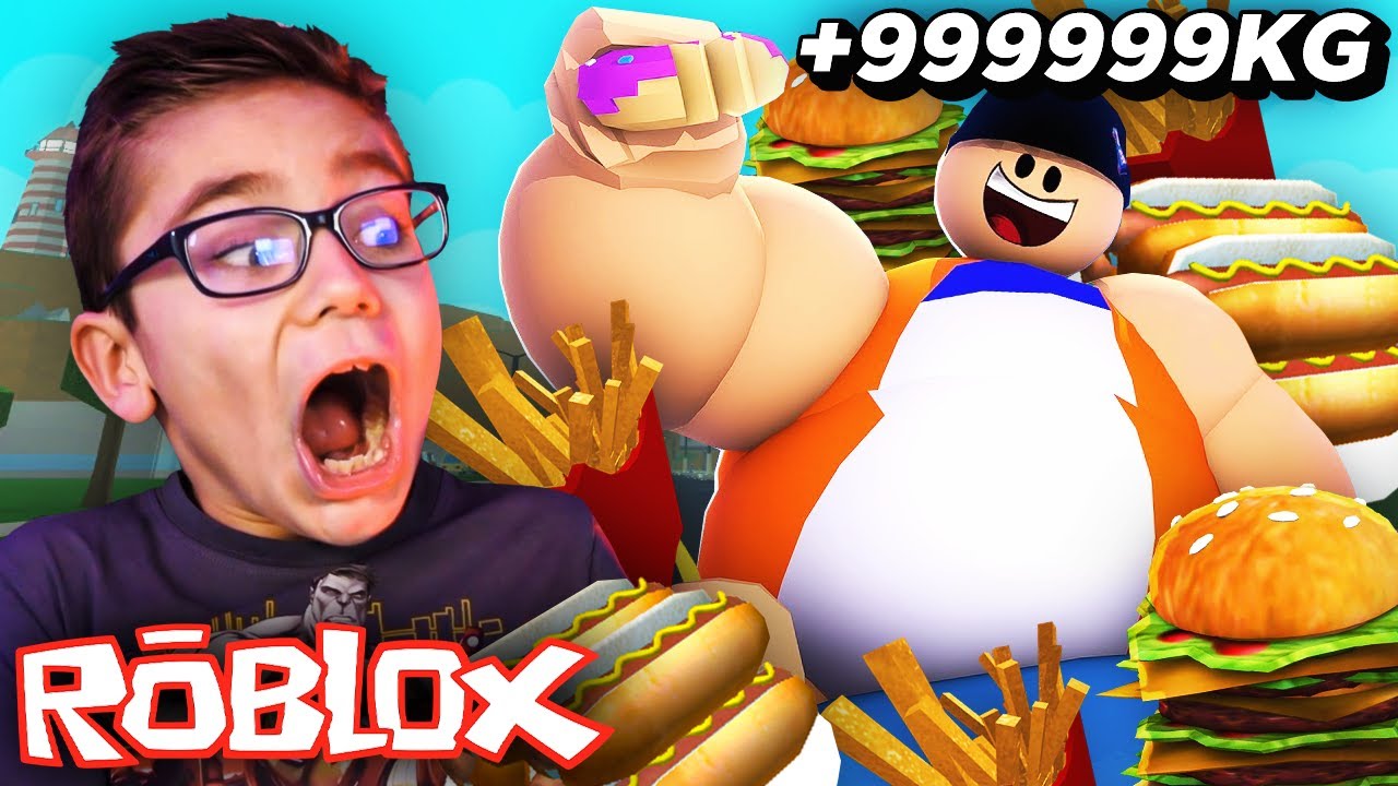 JE PÈSE PLUS DE 999,999 KILOS ! ( je dois tout manger dans Roblox ...
