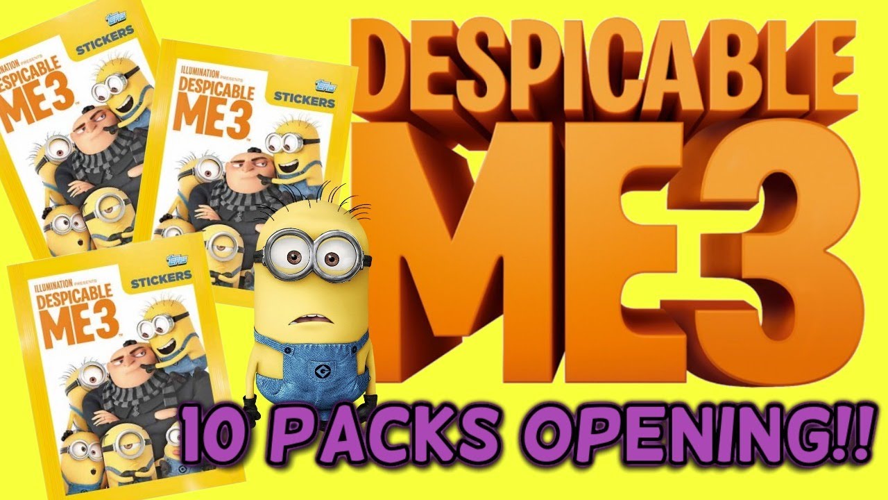Despicable Me 3 Minion Sticker Album 10 PACKS of Stickers Opening By ...