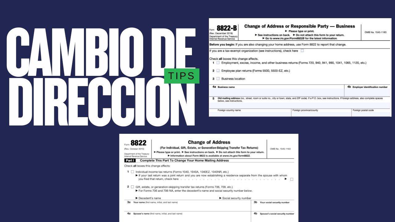CAMBIA TU DIRECCION FACILMENTE. Como llenar los formularios 8822 y 8822 ...