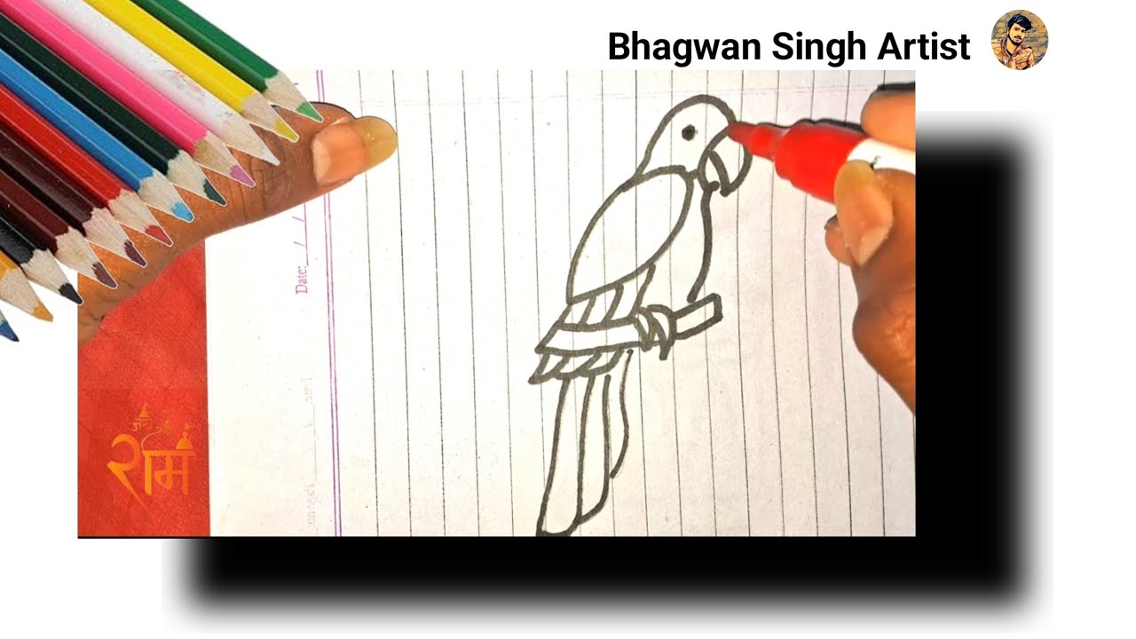 How to draw a parrot 🦜 🦜 || drawing Drawingvery easy and simple ...
