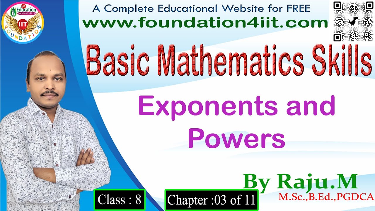 Exponents and Powers || Basic Mathematics Skills || Class 8 @ Ch: 03 of 11 - YouTube