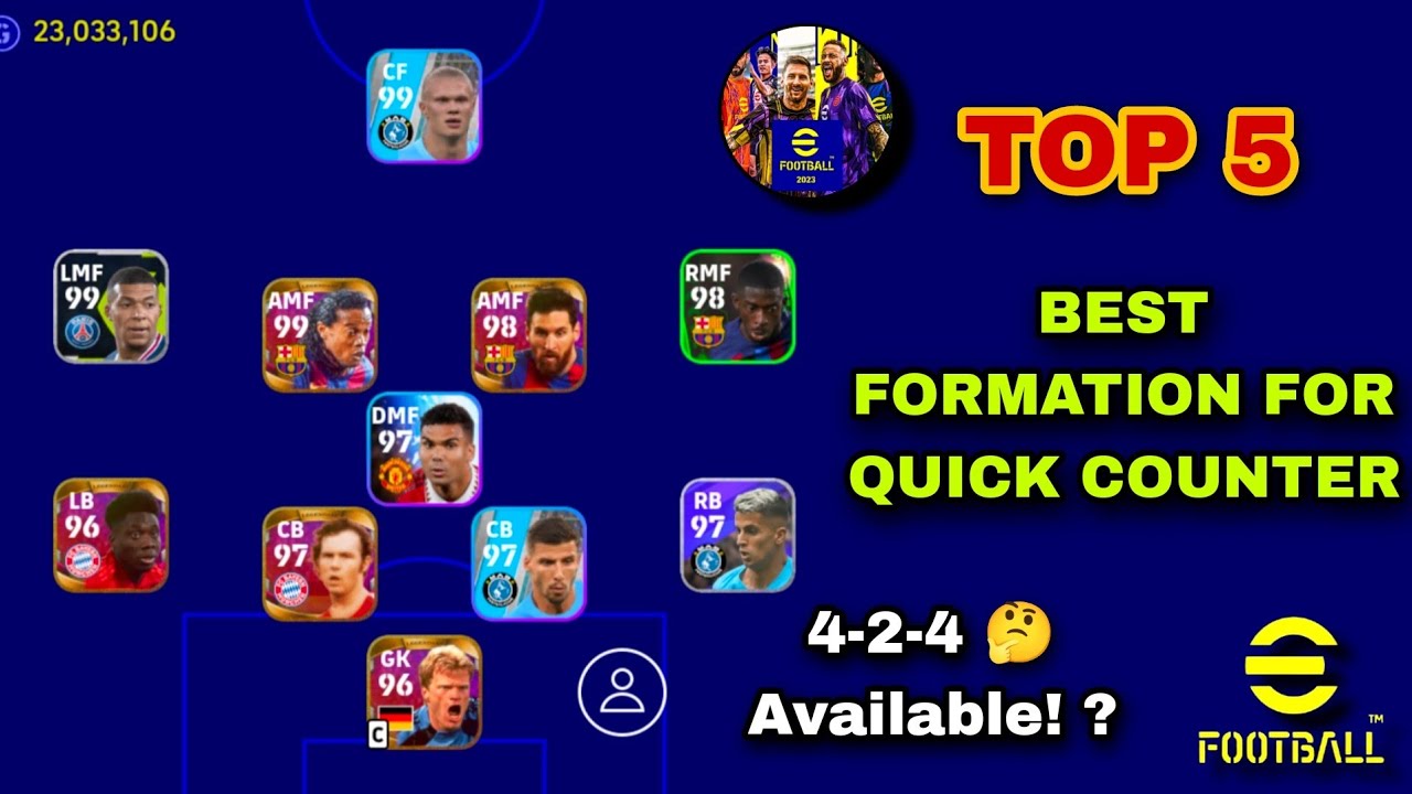 Top 5 Best Formation For Quick Counter In EFootball 2023 Mobile Best top-5-best-formation-for-quick-counter-in-efootball-2023-mobile-best