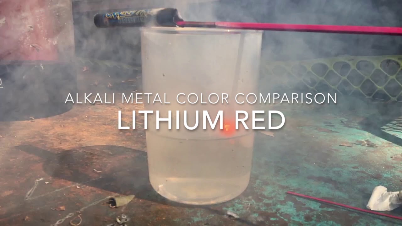 Fire from floating Lithium metal on water; firework safety caution ...
