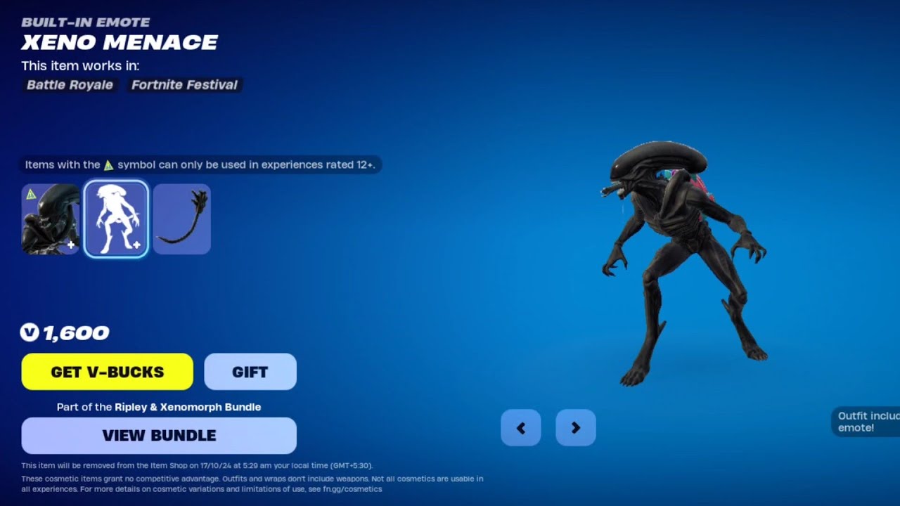 Fortnite Xeno Menace Emote Return In Item Shop and Ultimate Reckoning ...