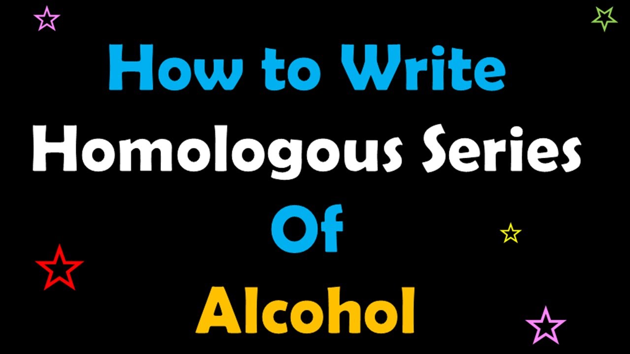 How do you Write Homologous Series of Alcohol | Class 12 Chemistry ...