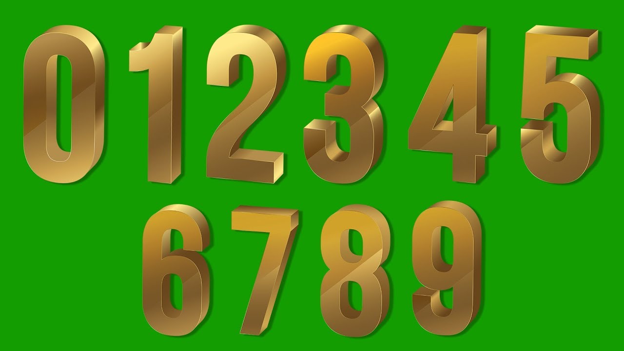 3D Golden Number countdown green screen video footage | VFX Footage ...