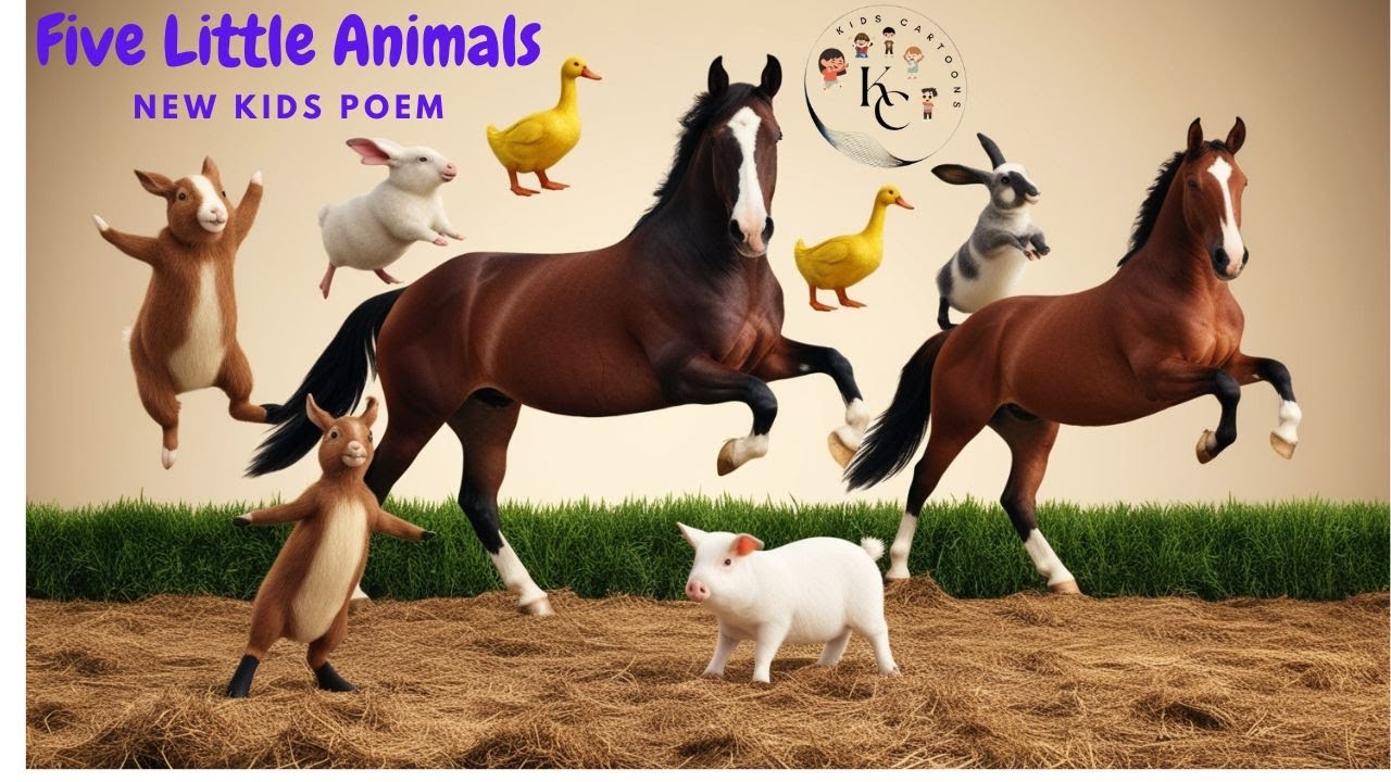 Five Little Animals - New Kids Poem - YouTube