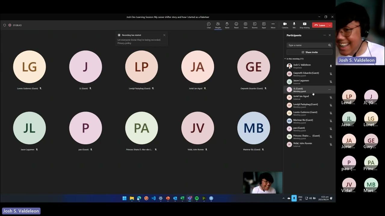 Josh Dev Learning Session #01: My Career Shifter Story and How I Started as a Raketeer - YouTube