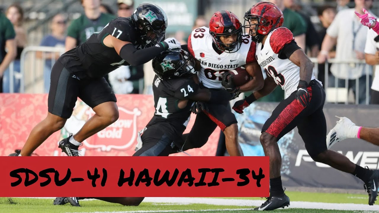 San Diego State snaps four game losing streak with win at Hawaii - YouTube