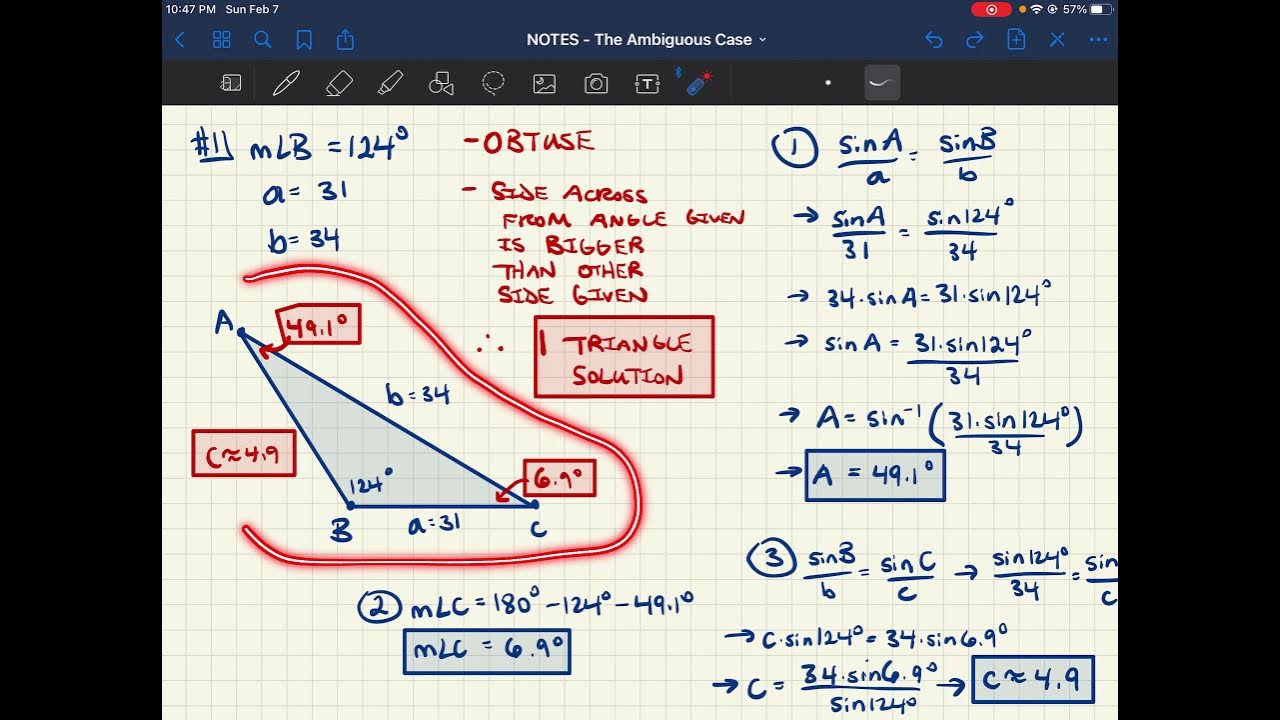 Pre-Calculus - The Ambiguous Case (Law of Sines) - YouTube