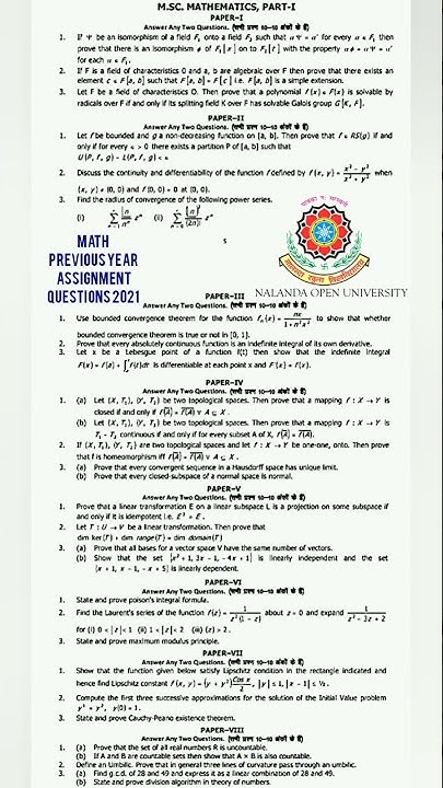 NOU Patna, math assignment questions 👨‍🏫 - YouTube