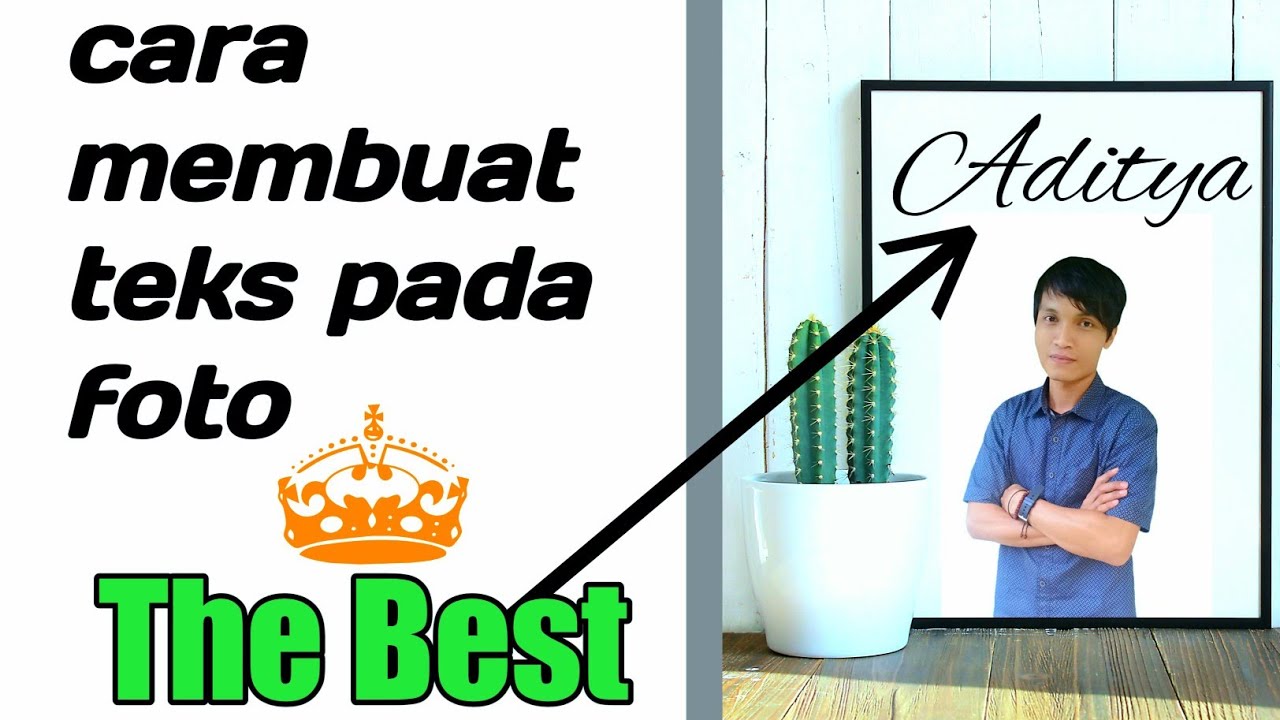 Cara membuat teks pada foto menggunakan hp android - YouTube