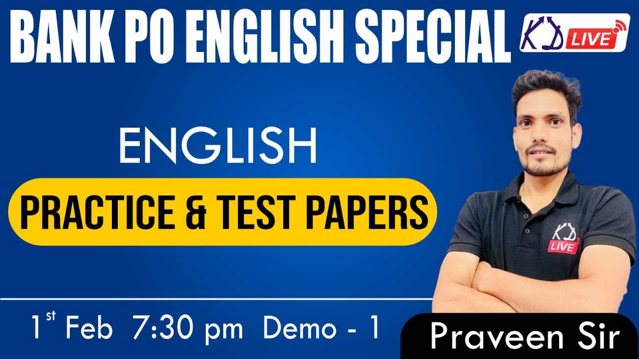 Bank PO English Special | Practice & Test Papers | Demo 01| By Praveen ...