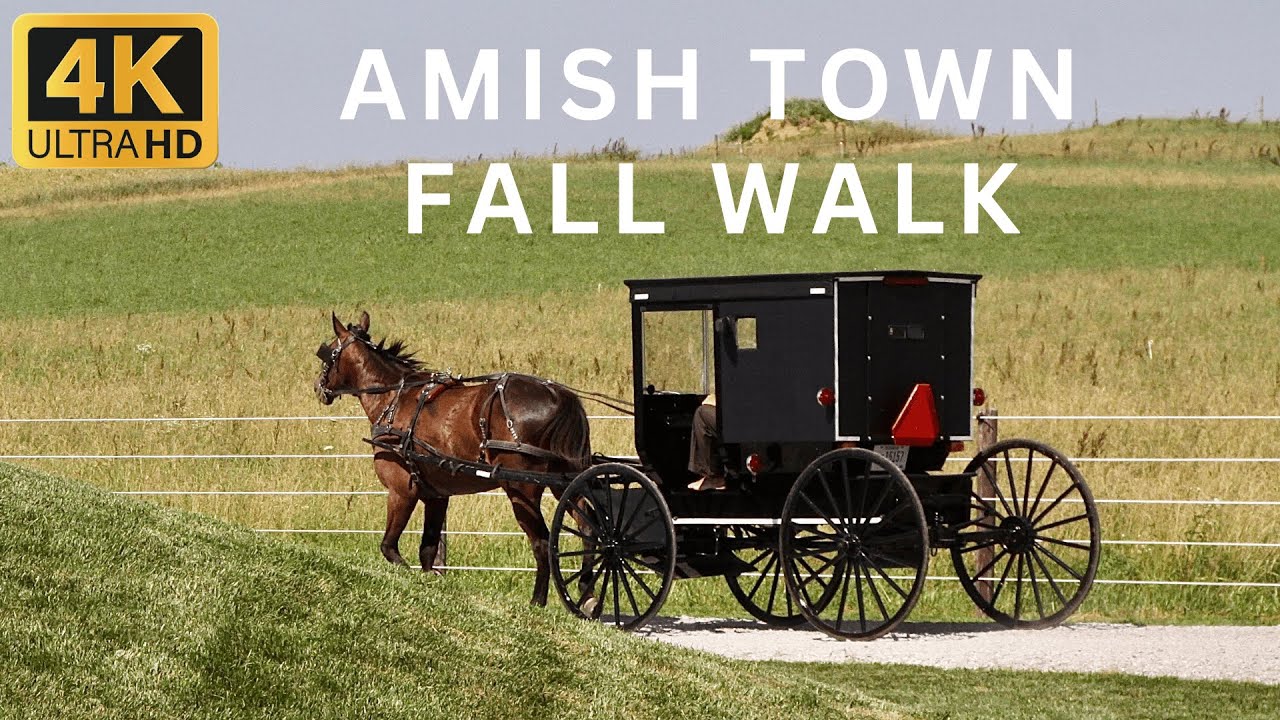 4K Fall Walk Through Amish Town | No Talking, Just Nature Sounds ...