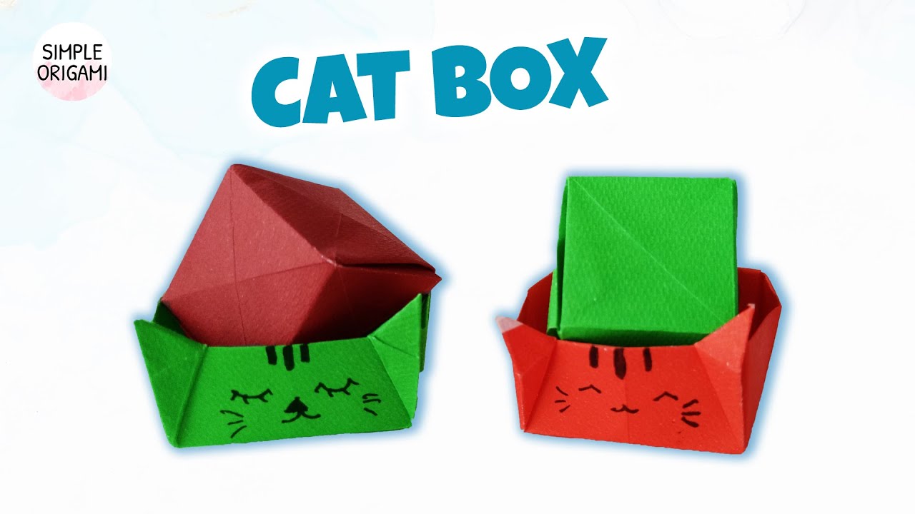 Origami Cat Box - Simple Orgami - Origami for Kids - YouTube