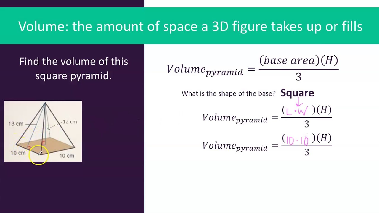 3A Volume Of A Square Pyramid YouTube 3A Volume Of A Square Pyramid YouTube