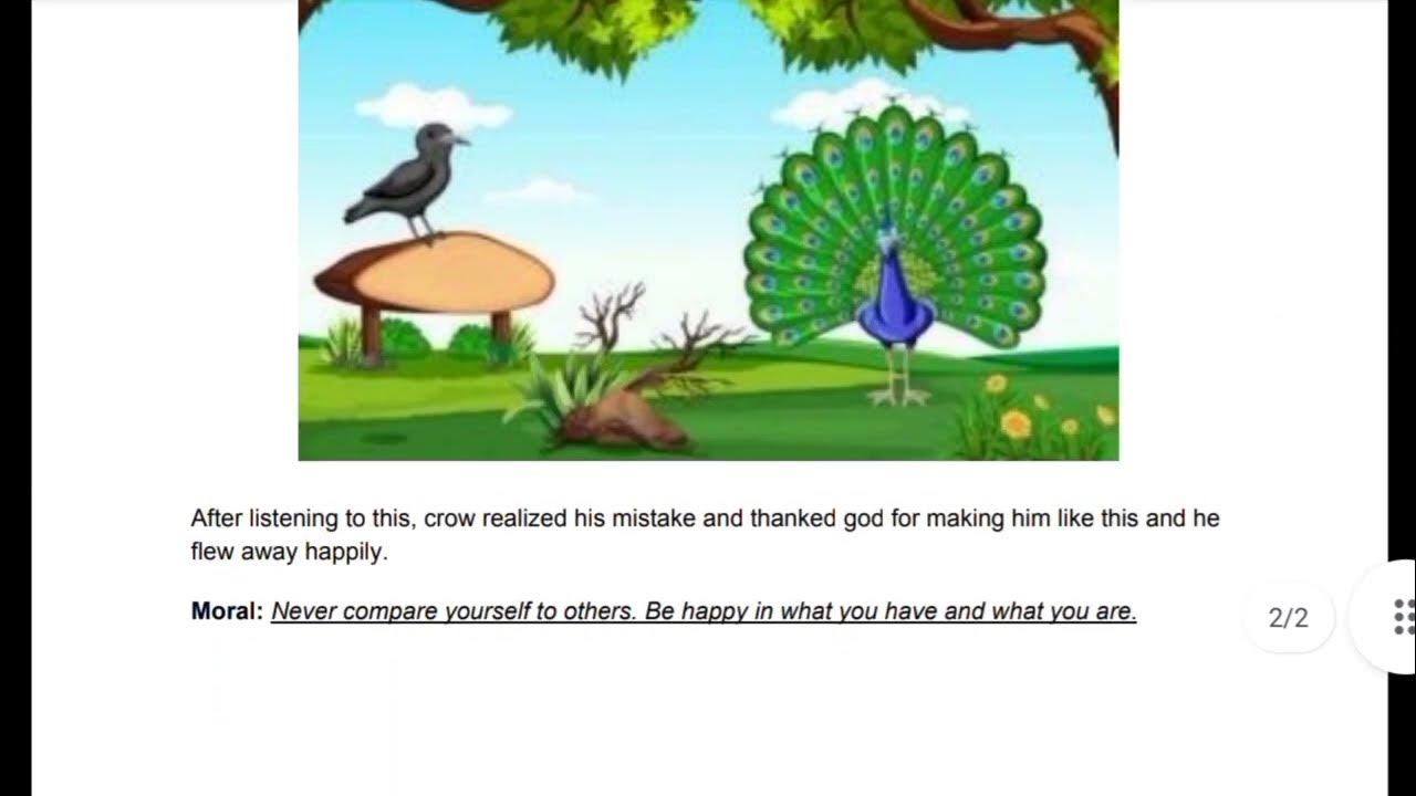The Crow and The peacock - Who is Happy । Short Moral Story in English ...