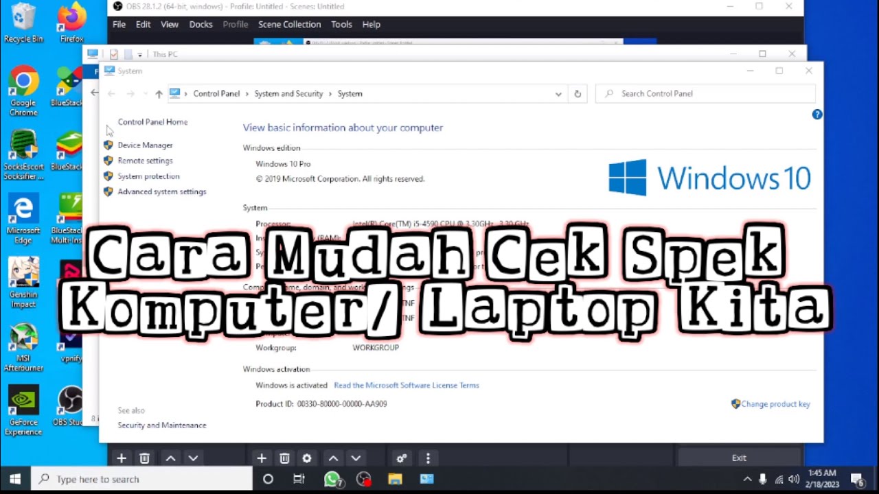 Cara Mengecek Spek Komputer/ Laptop Kita || How To Check Spec My ...