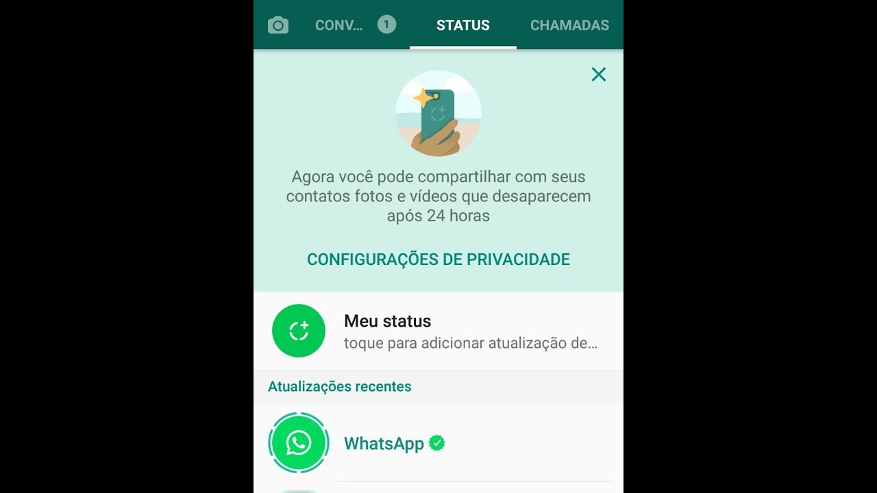 NOVO STATUS DO WHATSAPP APRENDA COMO USAR !!! VERSÃO SEMELHANTE A ...