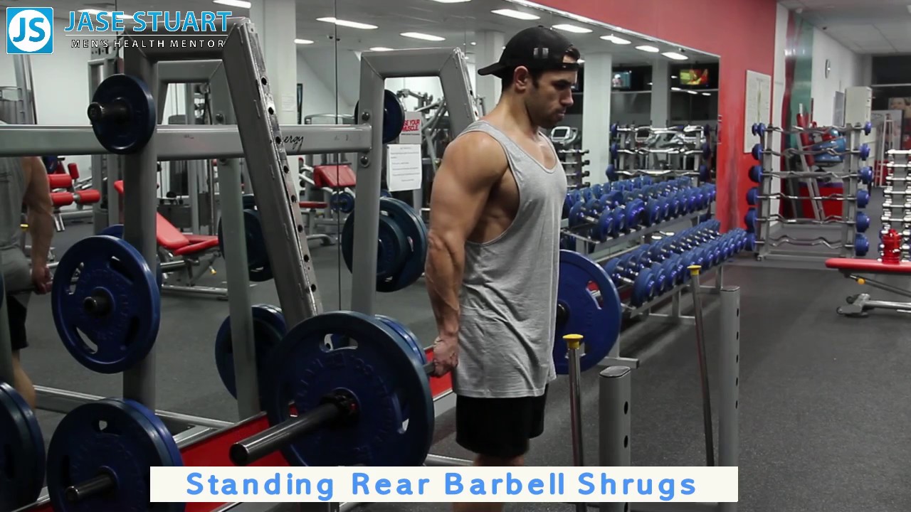Rear Barbell Shrugs