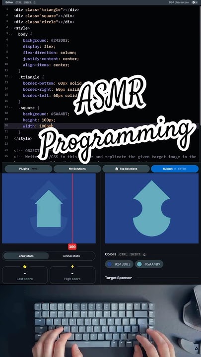 CSS Battle 14th May: ASMR Coding Keyboard Only #coding #asmr #cssbattle #html #webdev #keyboard ...