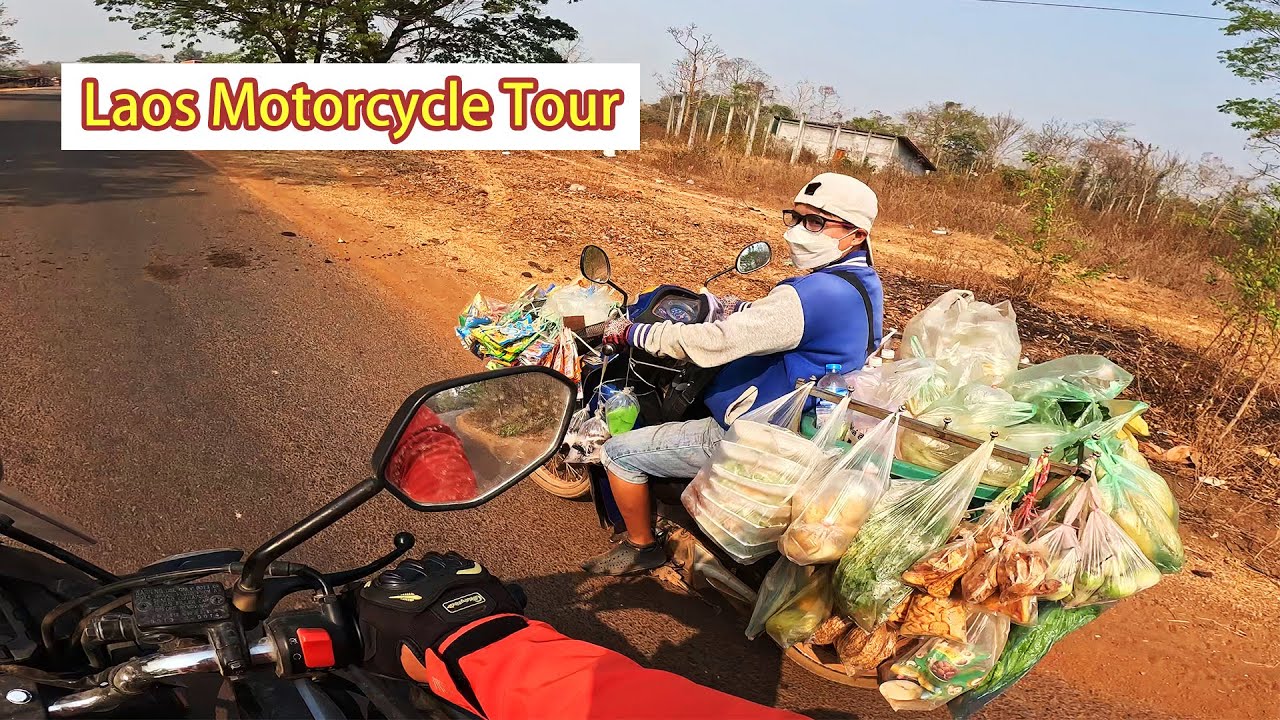 【4K】Laos Motorcycle Tour 8: Pakse - Si Phan Don,Motorbike tour arrived ...