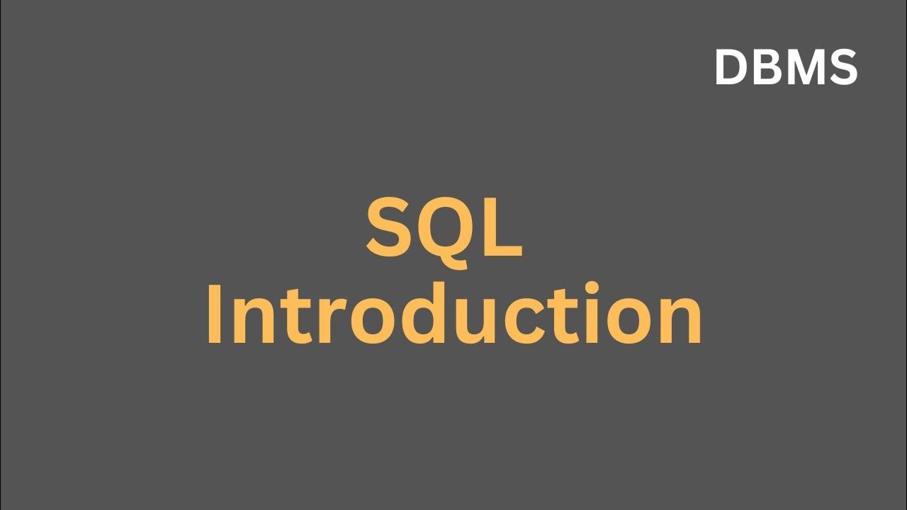 SQL Introduction || Database Management System || DBMS !! - YouTube