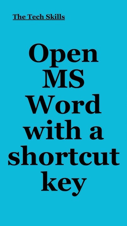 How To Open Ms Word With A Shortcut Key Shortfeed Windows10 Shortcut All Key Word