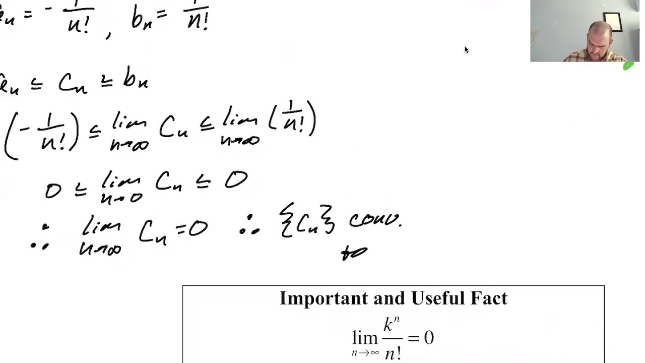 Squeeze Theorem For Sequences Pg 4 Pt 2 Youtube