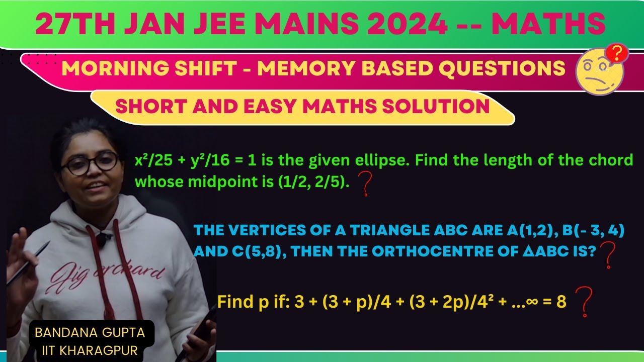 27th Jan Shift 1 JEE Mains 2024 Paper Discussion 🚀💯🎯 Short and Simple ...