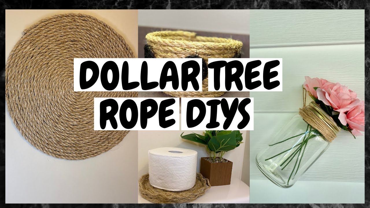 💎DIY- DOLLAR TREE ROPE DIYS: Dollar Tree Home Decor With A Rope! Rope ...