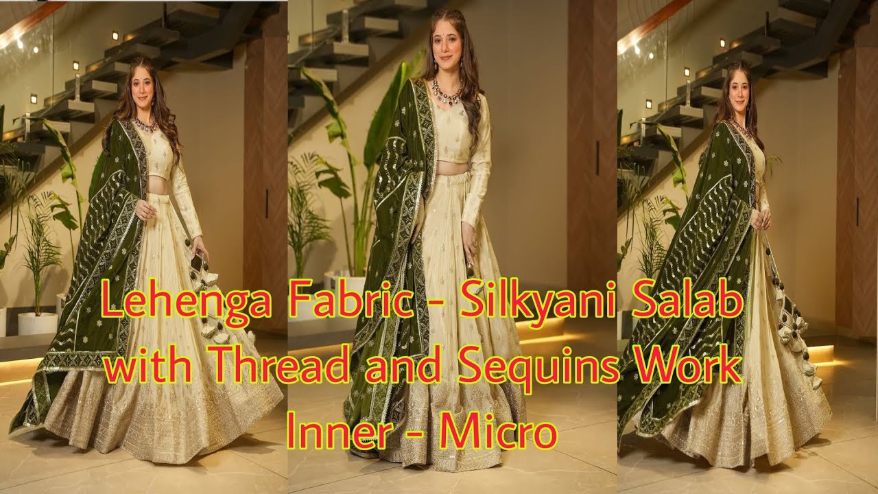 Lehenga Fabric - Silkyani Salab with Thread and Sequins Work Inner ...