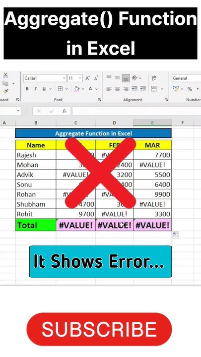 AGGREGATE() Function in Excel#Excel AGGREGATE Formula#Excel#excelformula#exceltutorial#shorts# ...
