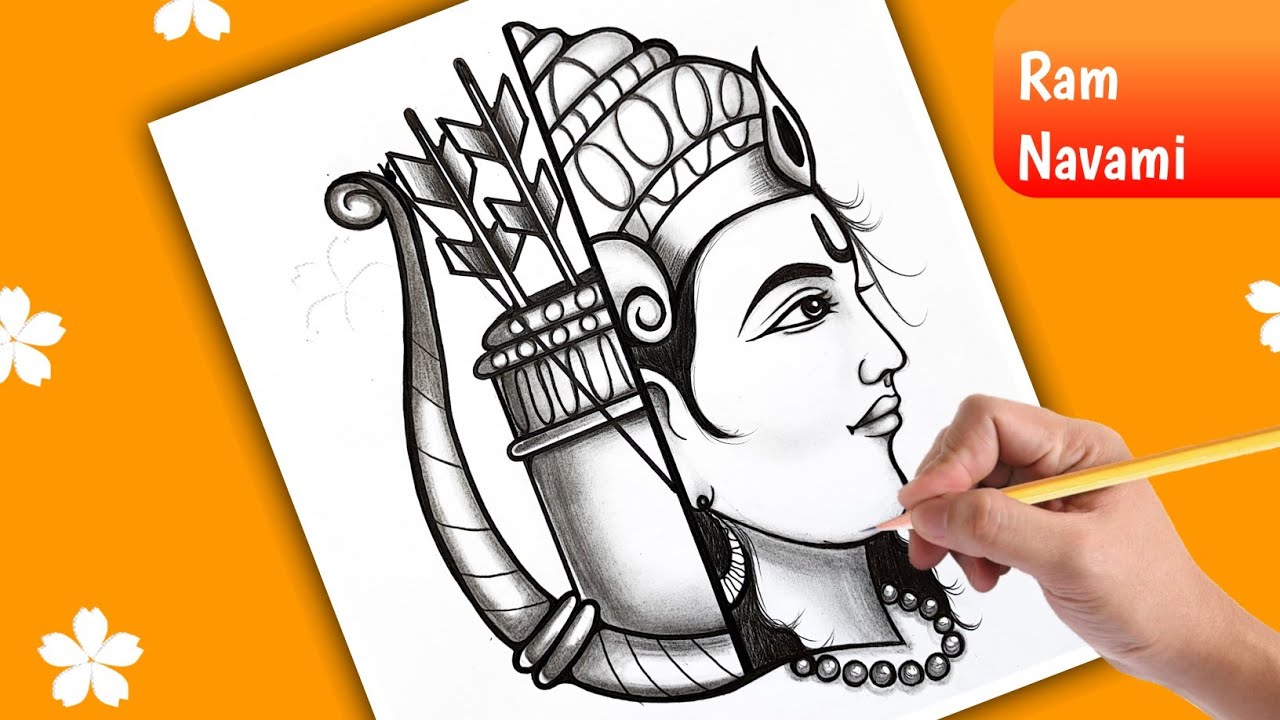 How To Draw Lord Ram | Step By Step | Pencil Drawing For Beginners ...