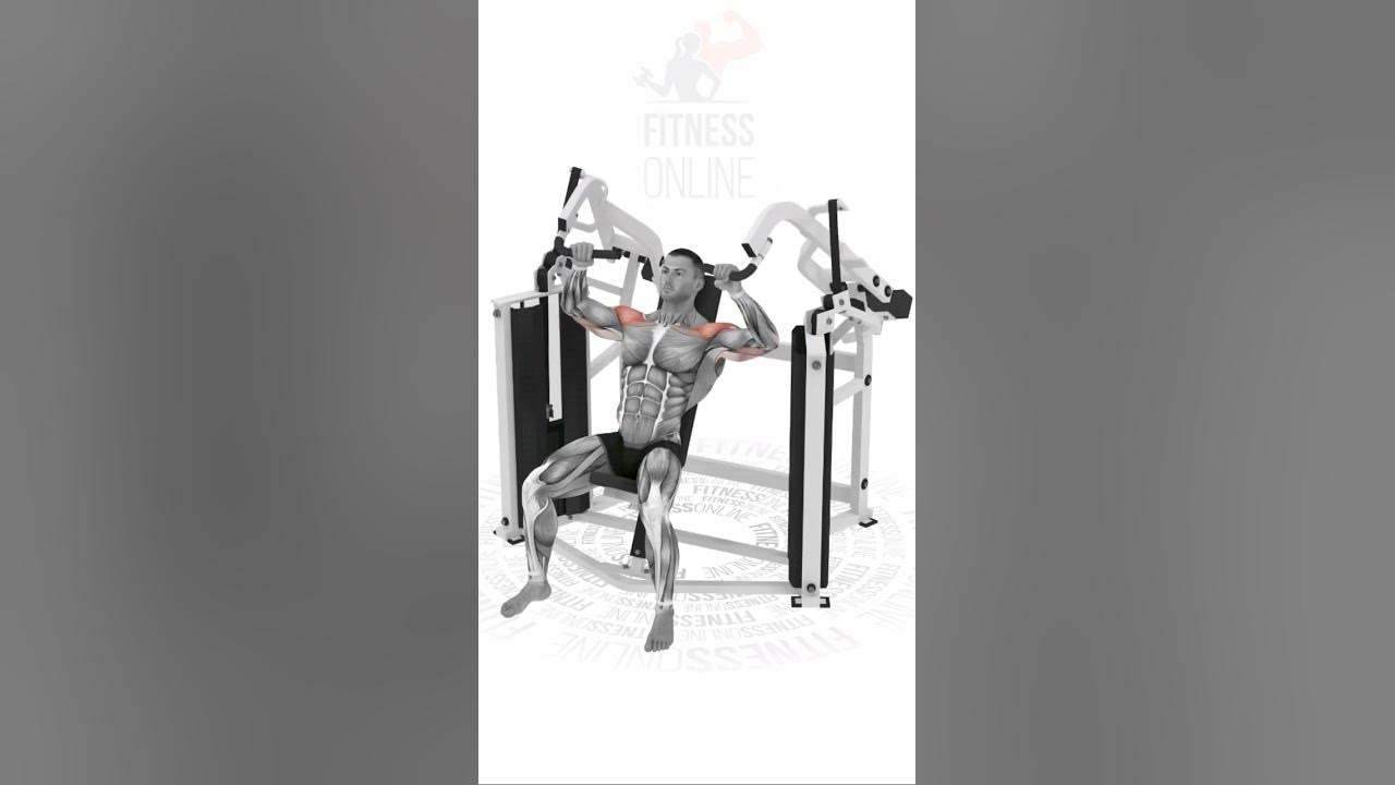 Жим сидя вверх в тренажёре Bench Press Sitting Up In The Simulator