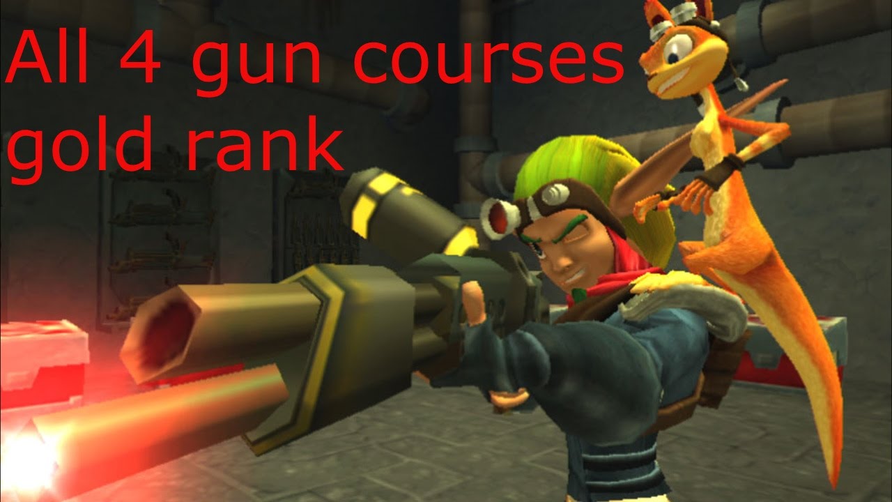 Jak 2 renegade post game All 4 gun courses gold rank - YouTube