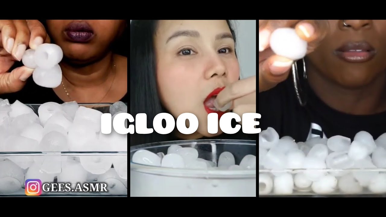 Igloo Ice Part 1 || ICE EATING COMPILATION || #iceeating #asmr # ...