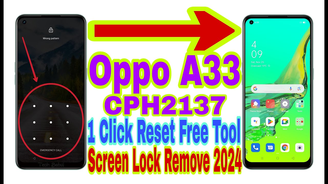 Oppo A33 (CPH2137) 1 Click Screen Lock Remove/With Free Tool 2024 ...