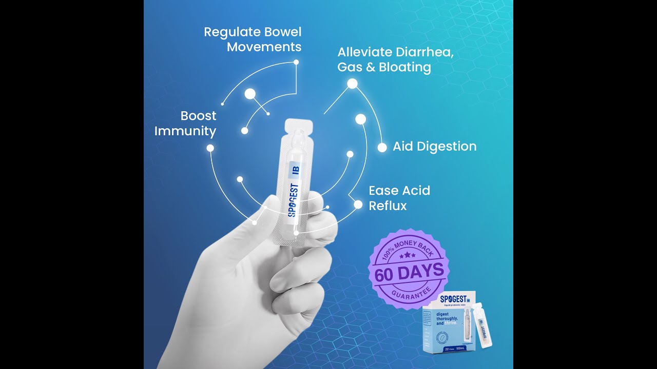SpoGest-IB: Liquid Probiotic Vials - YouTube