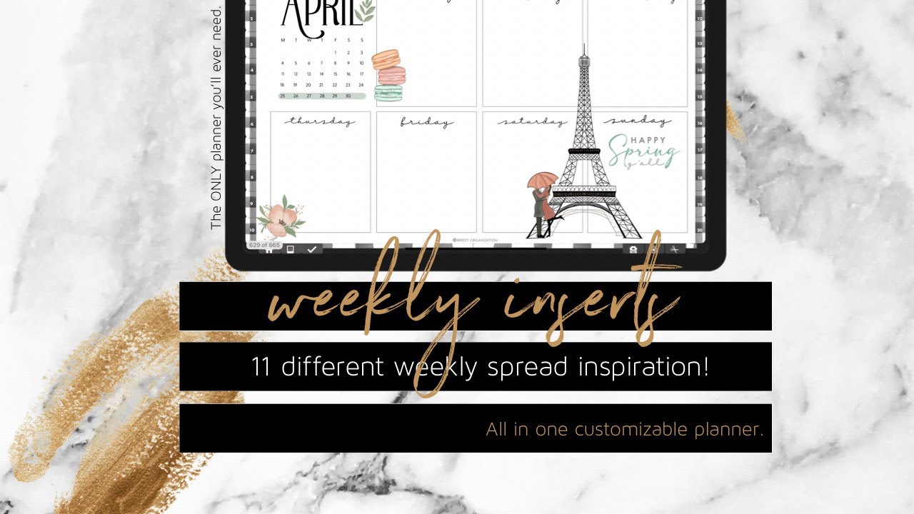 Weekly Inserts for Digital Planning | Weekly layout inspiration for ...
