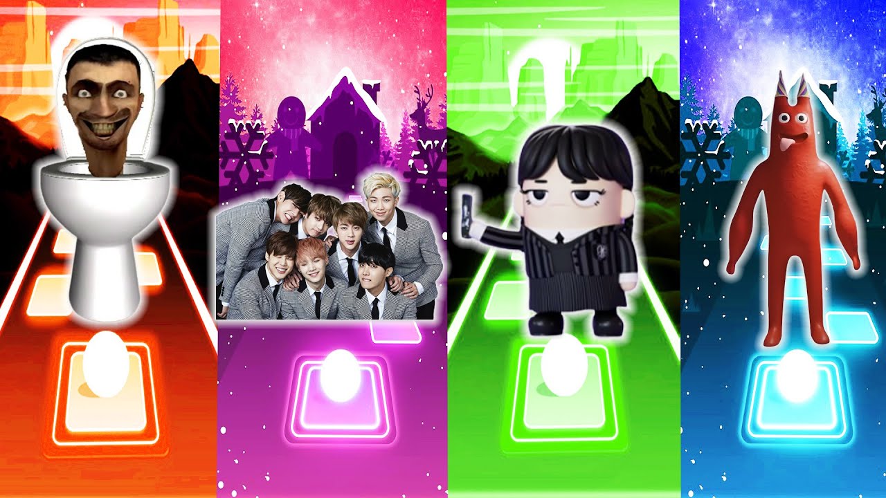 Skibidi Toilet vs BTS vs Sigma Wednesday vs Garten of Ban Ban Tiles Hop ...
