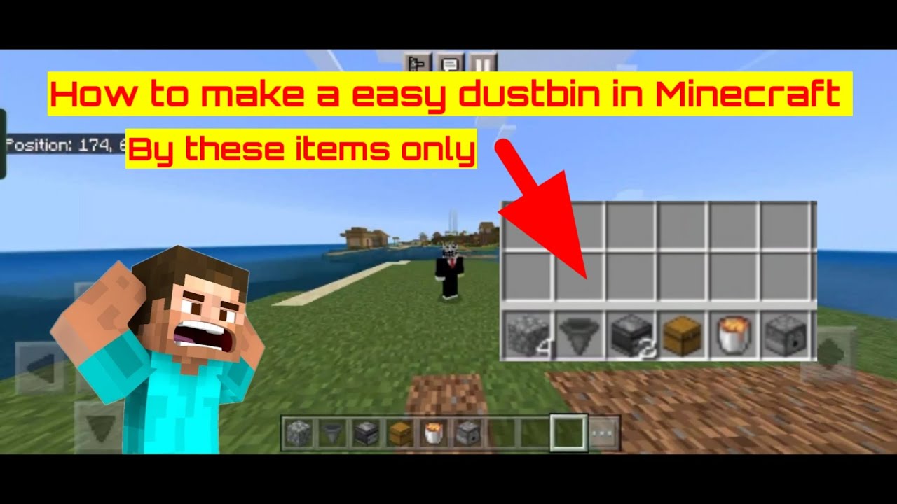 How to make a easy dustbin with such items in Minecraft | - YouTube